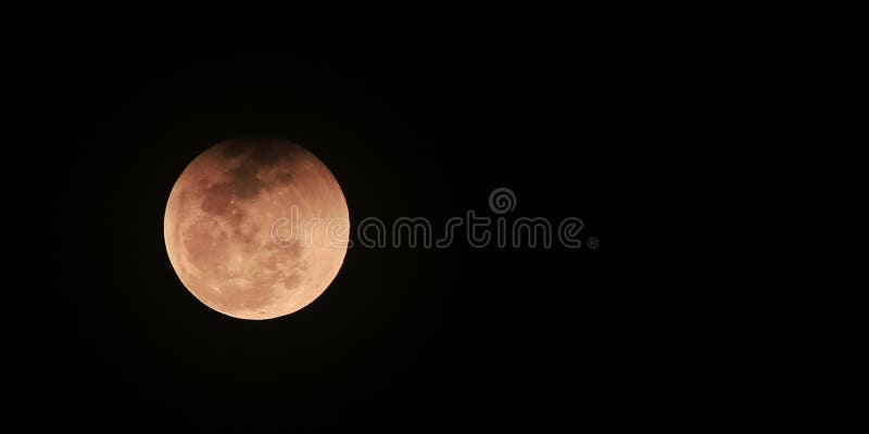 Lunar Eclipse of July 27, 2018. Blood Moon Over Brazil Stock Photo ...