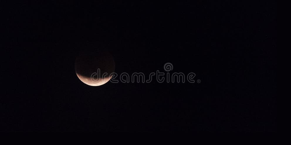 Lunar Eclipse of July 27, 2018. Blood Moon Over Brazil Stock Image ...