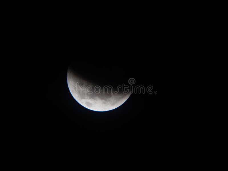 Lunar Eclipse of the Moon with Earth`s Shadow Stock Image - Image of ...