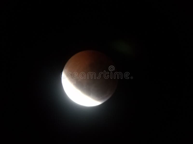 Lunar Eclipse of the Moon with Earth`s Shadow Stock Image - Image of ...