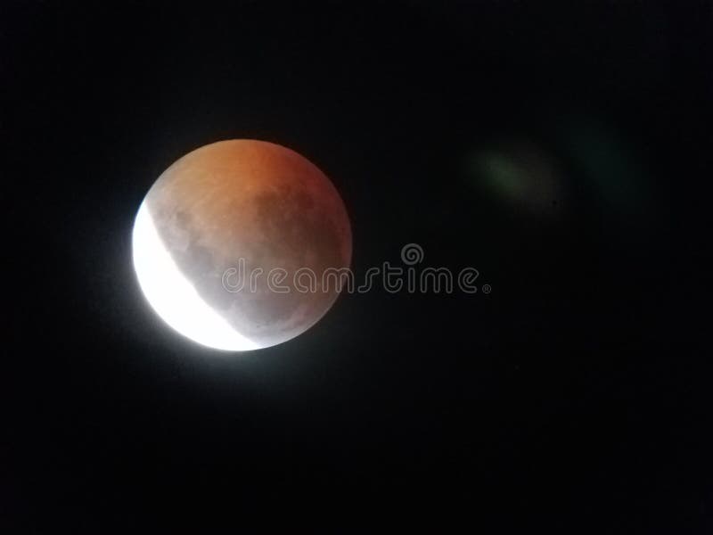Lunar Eclipse of the Moon with Earth`s Shadow Stock Photo - Image of ...