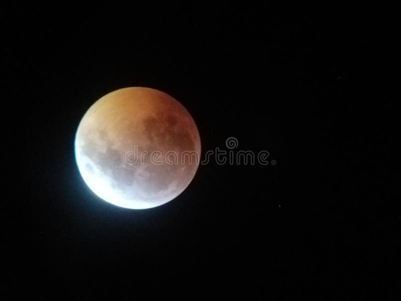 Lunar Eclipse of the Moon with Earth`s Shadow Stock Photo - Image of ...