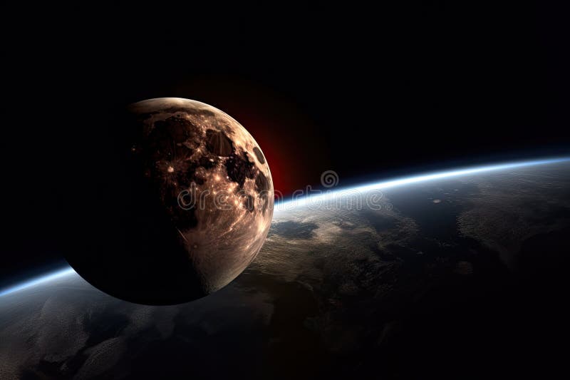 Lunar Eclipse, with the Moon Passing through the Shadow of the Earth ...