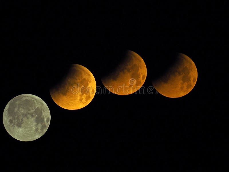LUNAR ECLIPSE PHASES - ATHENS, GREECE Stock Image - Image of night ...