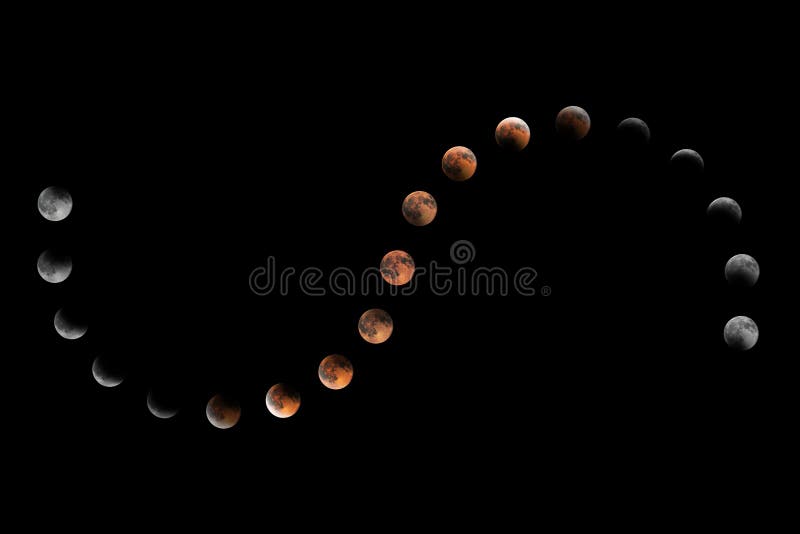 Lunar Eclipse Phases, Blood Moon Stock Image - Image of moonlight ...
