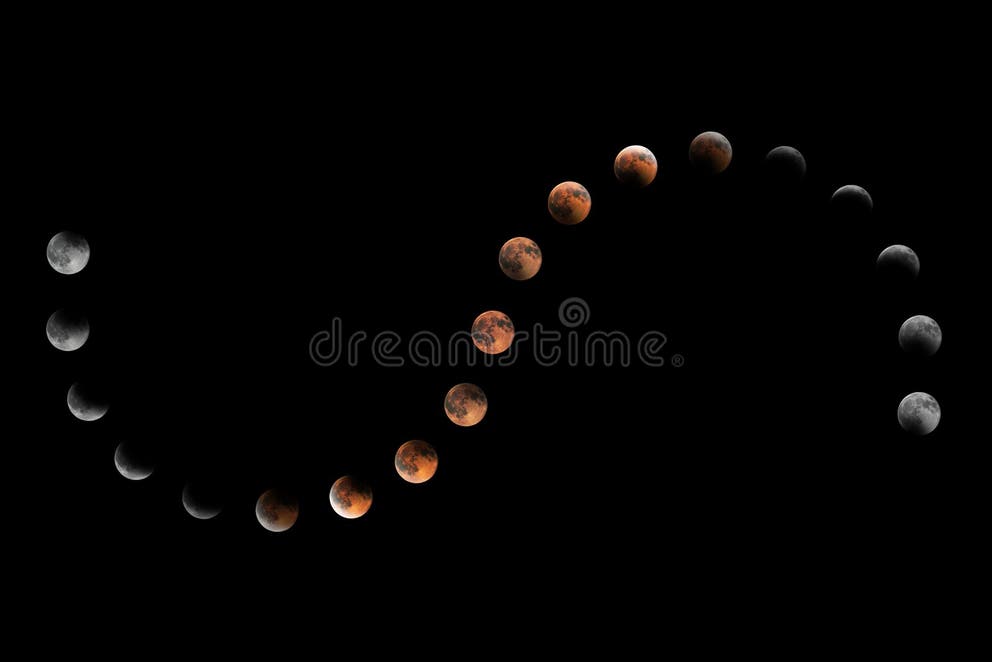 Lunar Eclipse Phases, Blood Moon Stock Image - Image of moonlight ...