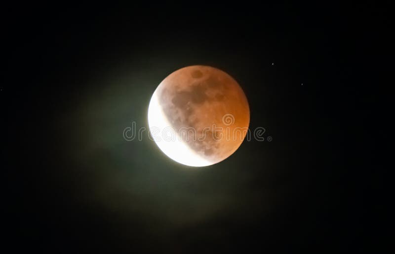 The Lunar Eclipse. Photographed Blood Moon Stock Image - Image of ...