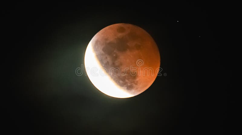 The Lunar Eclipse. Photographed Blood Moon Stock Photo - Image of ...