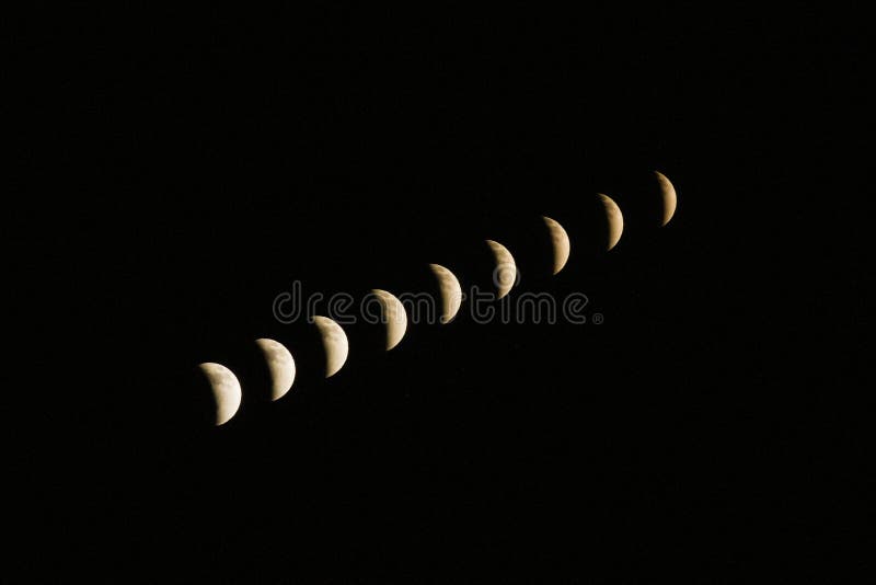 Lunar Eclipse stock photo. Image of series, stacked, partial - 40059826
