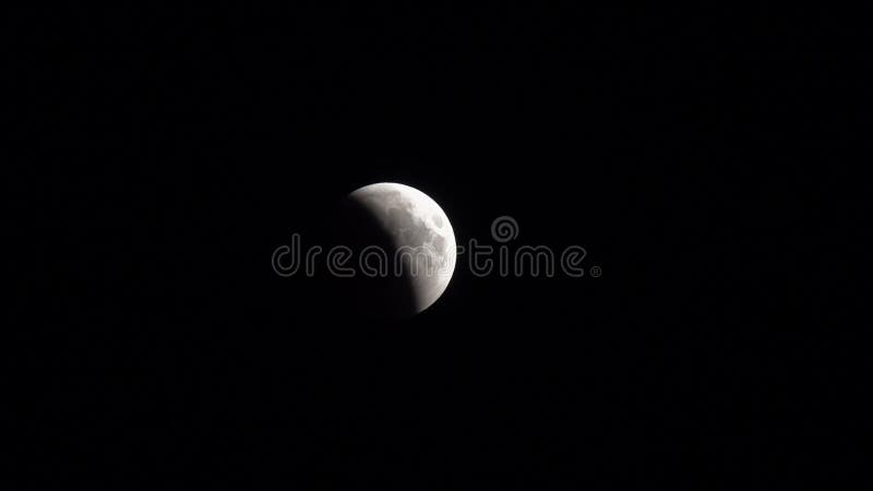 Lunar Eclipse - Shadow of Earth Goes from Moon Stock Video - Video of ...