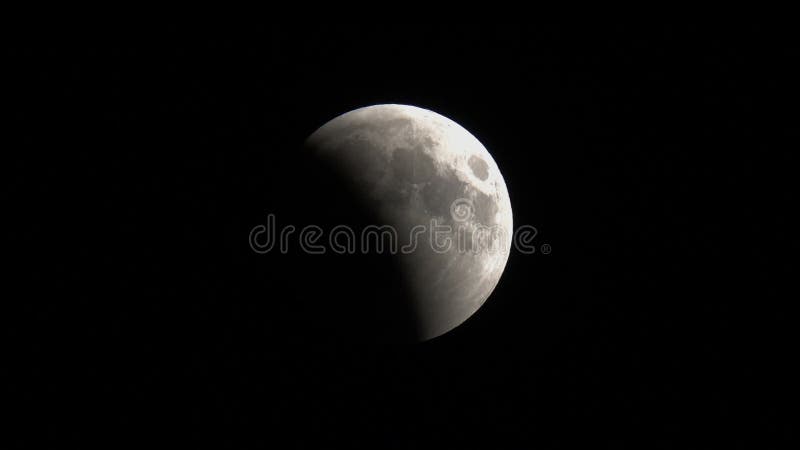 Lunar Eclipse - Shadow of Earth Goes from Moon Stock Video - Video of ...