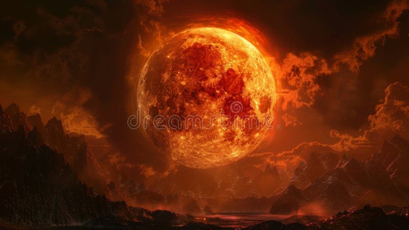 The Lunar Eclipse Transforms the Usually Pale Moon into a Fiery Red Orb ...