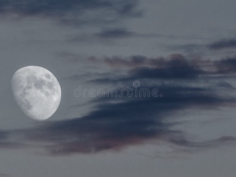 Lunar Eclipse Whit Clouds in Blue Hour Stock Photo - Image of mystery ...