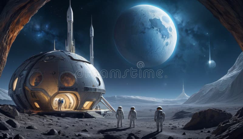 Lunar Expedition Base Camp stock photo. Image of lander - 314471610