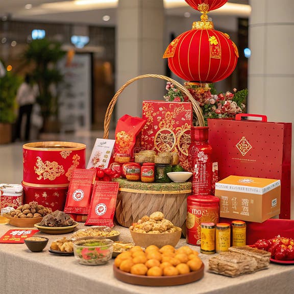 Lunar Feast Celebration Under the Moonlight Stock Illustration - Illustration of sweetness, food ...