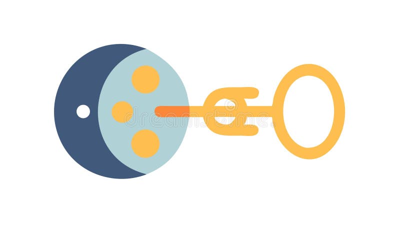 Lunar Globe Key Icon for Space Exploration and Mysterious Knowledge ...