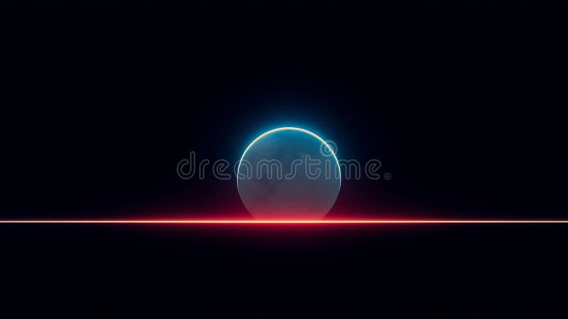 Lunar Glow at Horizon stock illustration. Illustration of night - 380957877