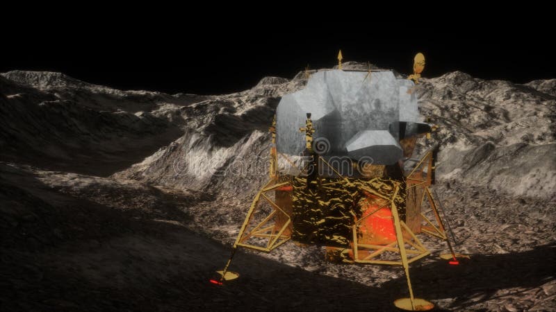 Lunar Landing Mission on the Moon Stock Image - Image of atmosphere ...