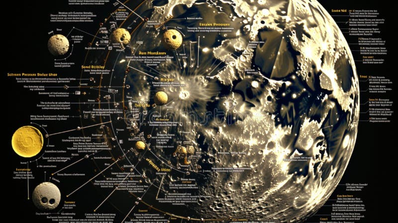 Lunar Landing Program Apollo Lunar Earth Space Technology Map Stock Illustration - Illustration ...