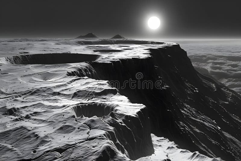 Lunar Landscape with Majestic Craters and Dramatic Sunrise for Outer ...