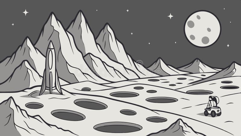 Lunar Landscape with Moon Craters, Moon Surface and Space Exploration ...