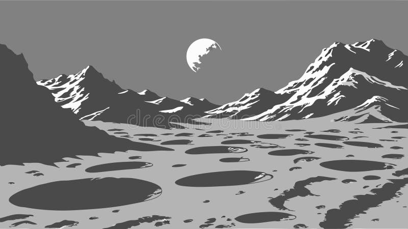 Lunar Landscape, Moon Surface, Space Exploration Vector Design Generative AI Stock Vector ...