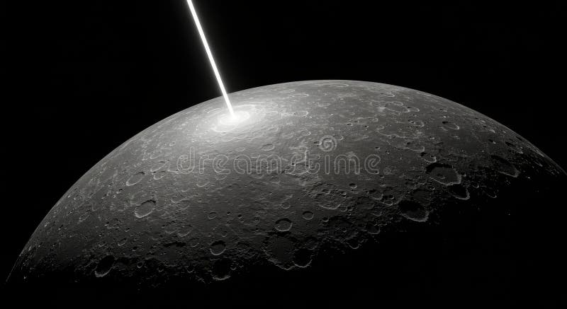 Lunar Laser Illumination a Celestial Beam Strikes the Moons Surface ...