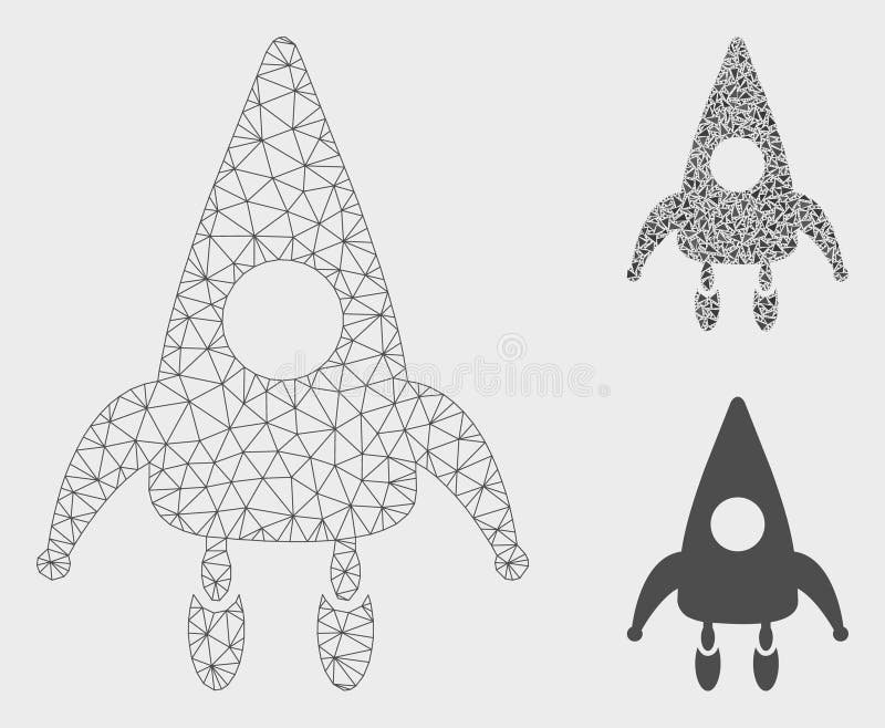 Lunar Module Vector Mesh 2D Model and Triangle Mosaic Icon Stock Vector ...