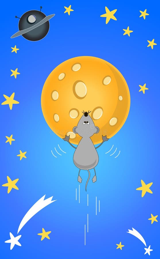 Moon and mouse stock illustration. Illustration of stairs - 21769477
