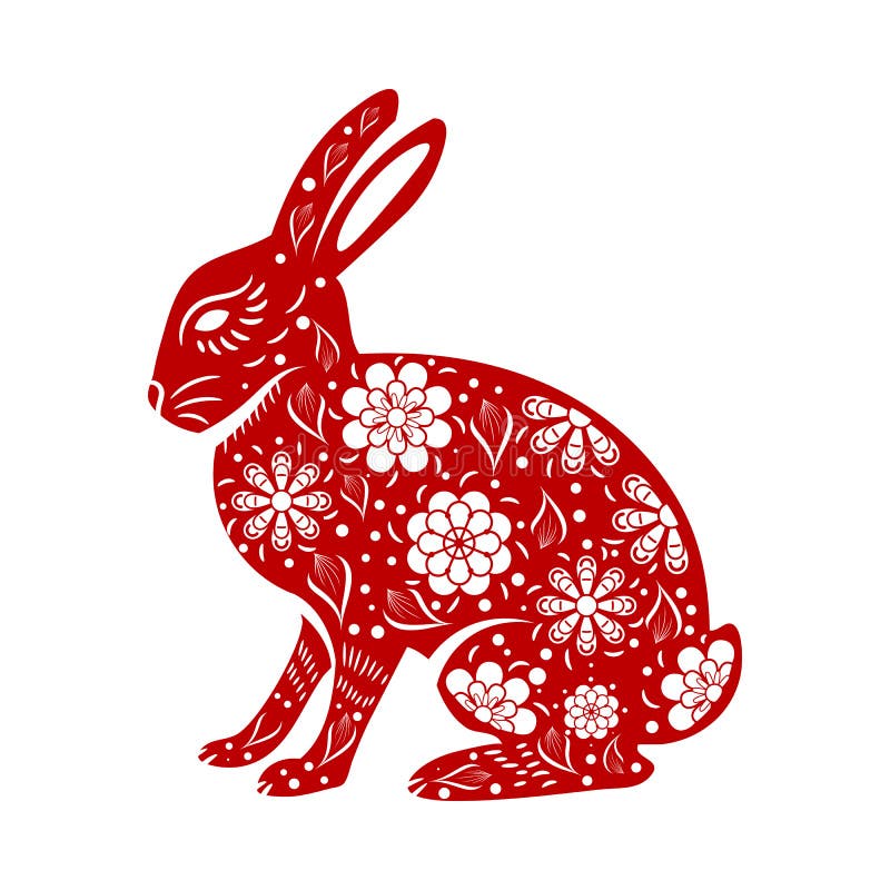 Lunar New Year Rabbit stock vector. Illustration of element - 265090773