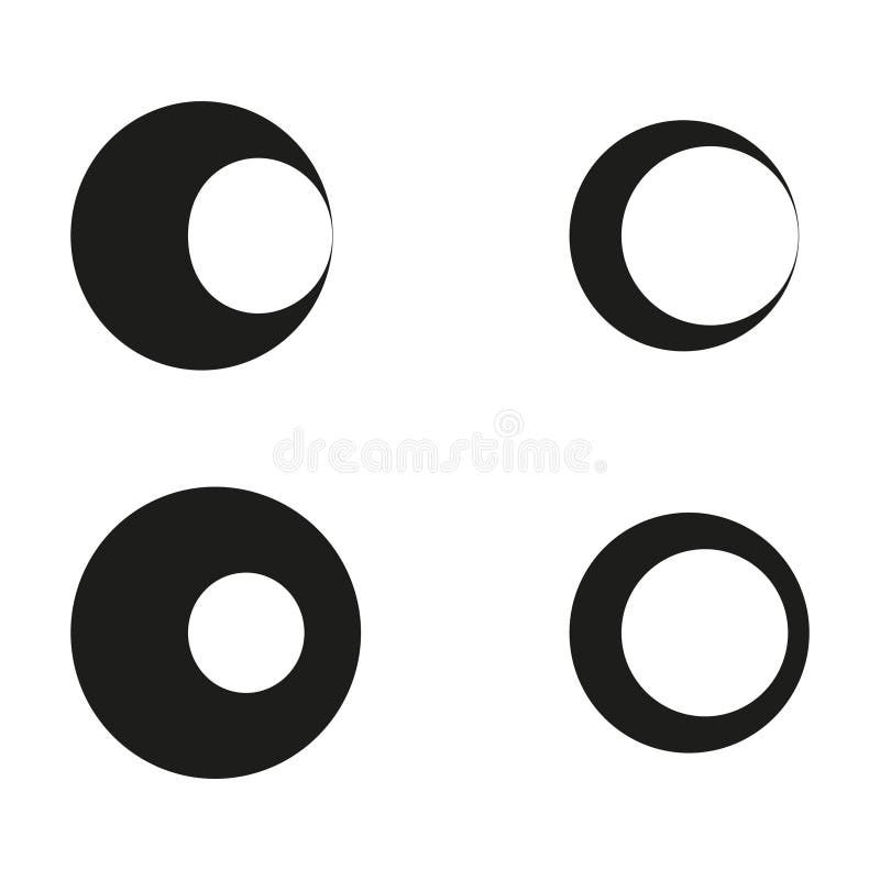 Lunar Phase Icon. Crescent Moon Vector. Circular Geometric Shape. Black Abstract Symbol Stock ...