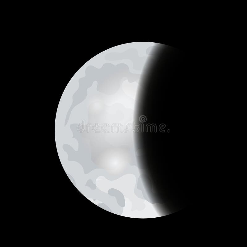 Lunar Phase Icon. Lunar Eclipse Cycle Stage. Moon on Black Background ...