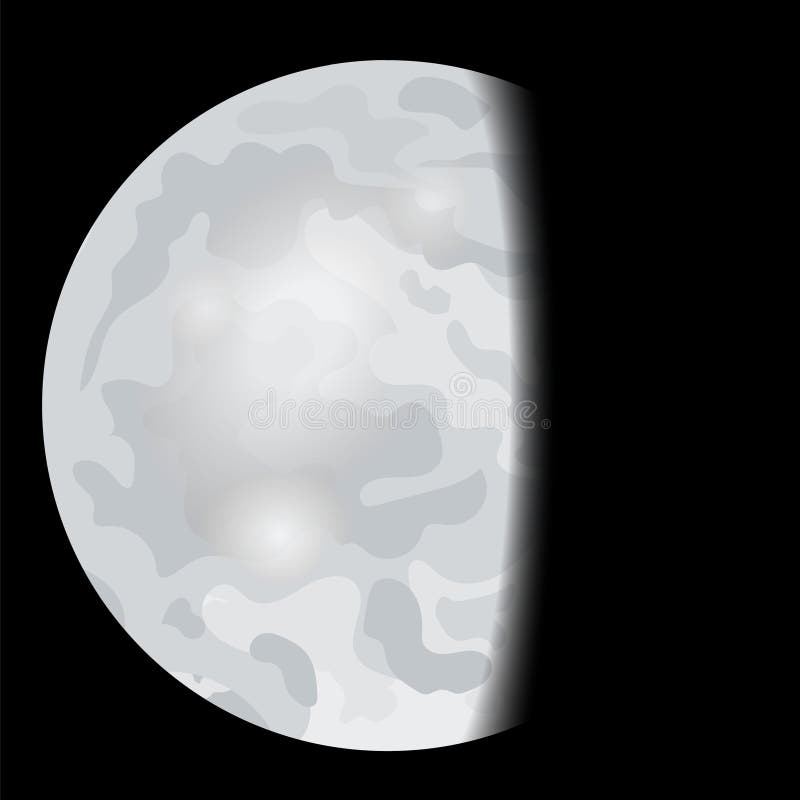 Lunar Phase Icon. Lunar Eclipse Cycle Stage. Moon on Black Background ...
