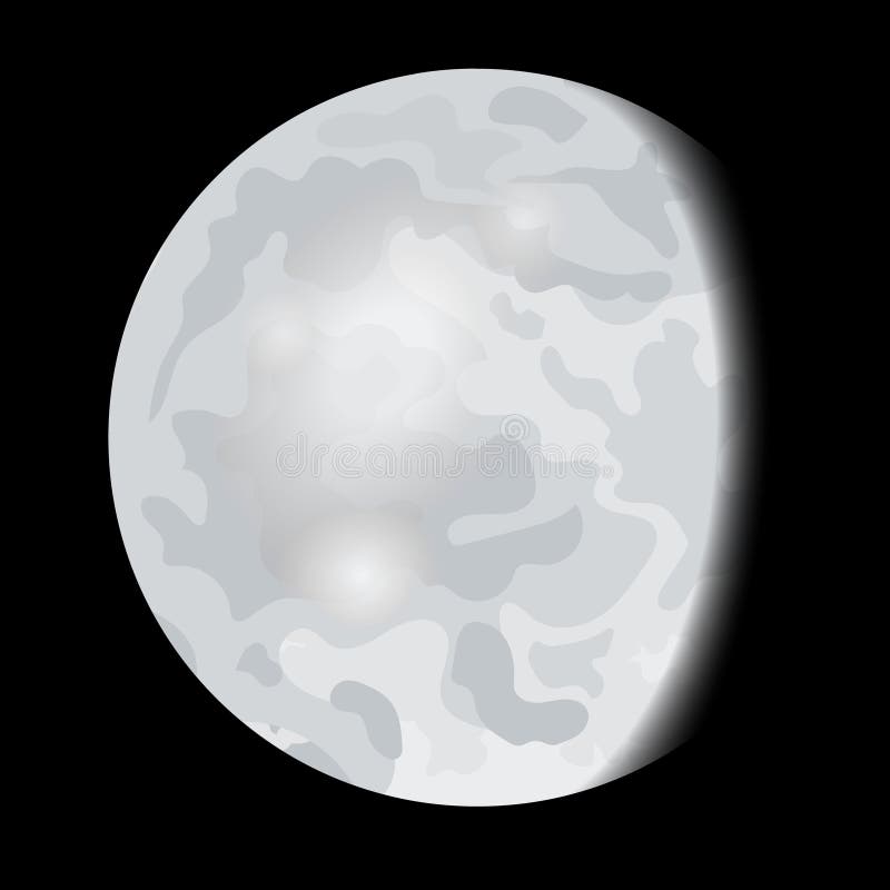 Lunar Phase Icon. Lunar Eclipse Cycle Stage. Moon on Black Background ...