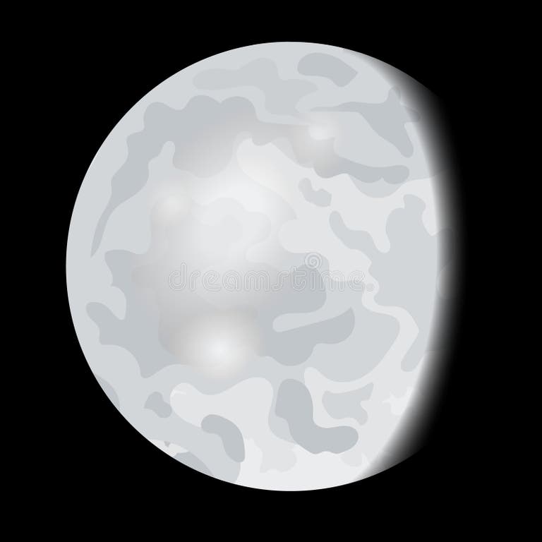 Lunar Phase Icon. Lunar Eclipse Cycle Stage. Moon on Black Background ...