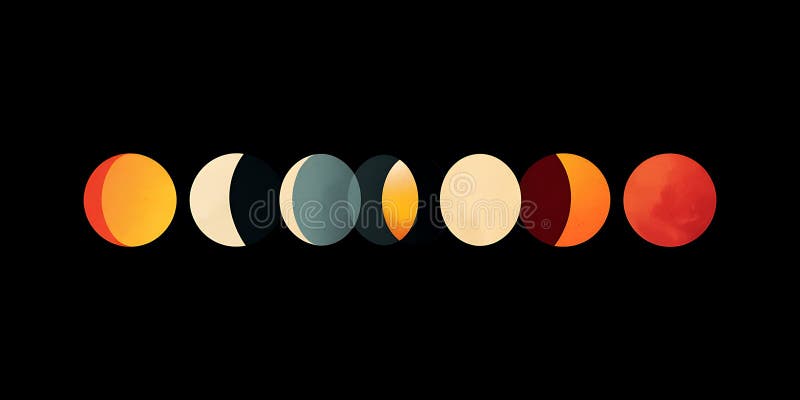 Lunar Phases a Striking Minimalist Design Stock Illustration ...