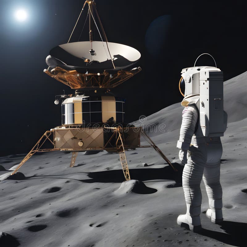 Lunar Probe is Landing , AI-generated Stock Illustration - Illustration ...