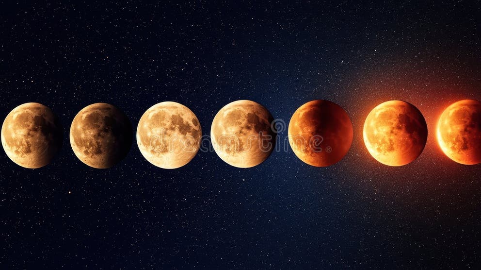 Lunar Progression: a Captivating Sequence of the Moon S Eclipse ...