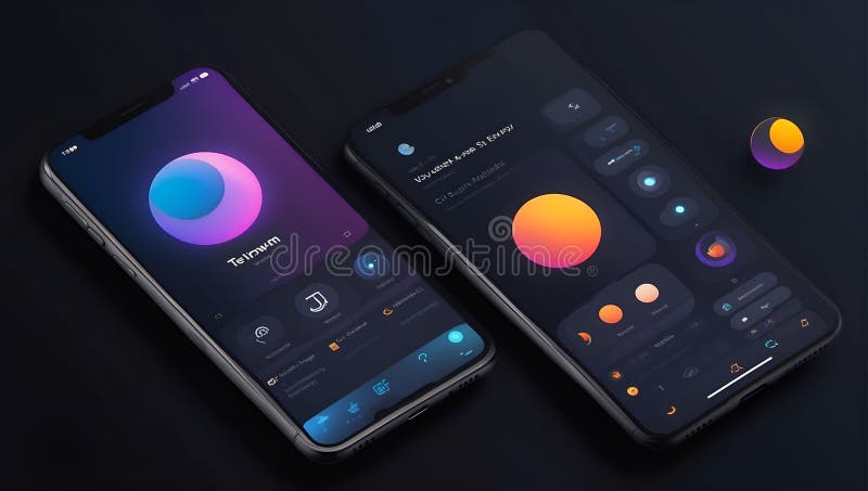 Lunar Radiance: Enchanting Dark Mode Interface. AI Generate Stock ...