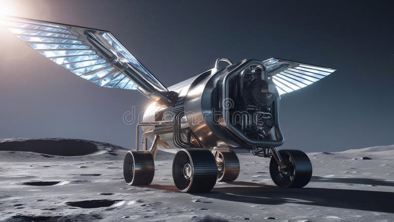 Lunar Rover Concept: Futuristic Design on the Moon Surface Stock ...