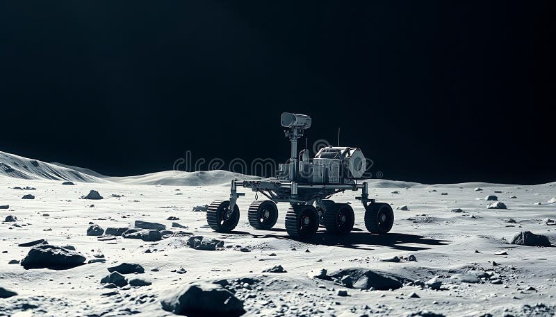 Lunar Rover Exploring Moon Surface, Space Exploration and Technology ...