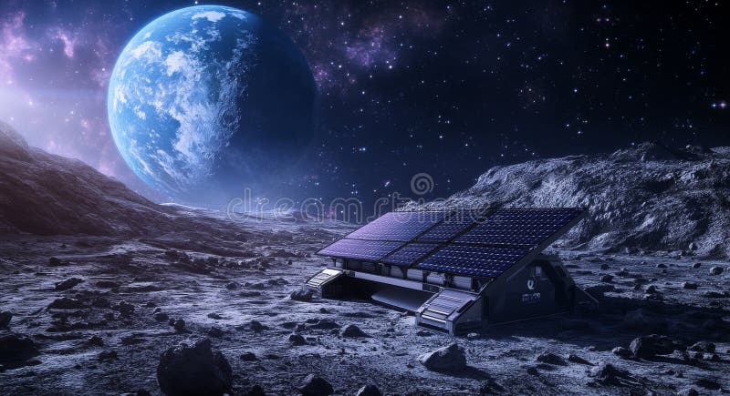 A Lunar Rover on the Moon S Surface Offers a Breathtaking View of the ...