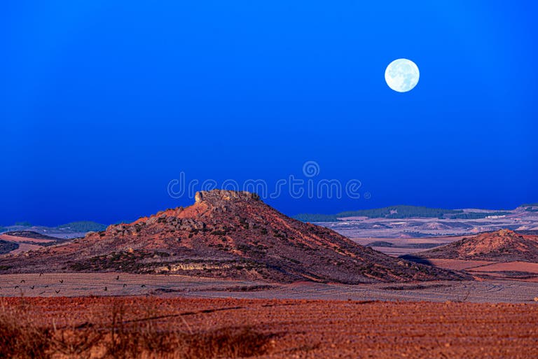 Lunar Silence on the Mountain at Dusk Stock Photo - Image of night ...