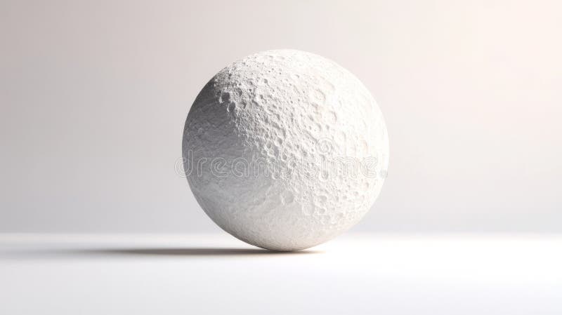 Lunar Sphere 3D Render, White, Cratered Surface, Minimalist Concept ...