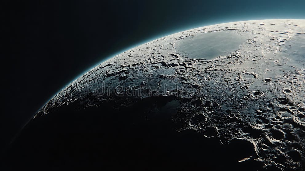 Lunar Surface with Visible Craters in Various Sizes, Highlighted by ...