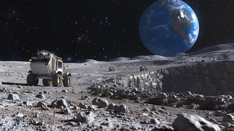 Lunar Vehicles Extract Regolith for Resource Refinement and Exploration ...