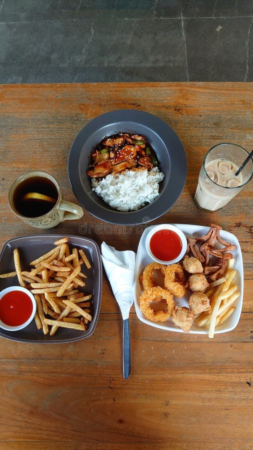 Lunch with an All Chicken Menu Stock Photo - Image of menu, rice: 373068814