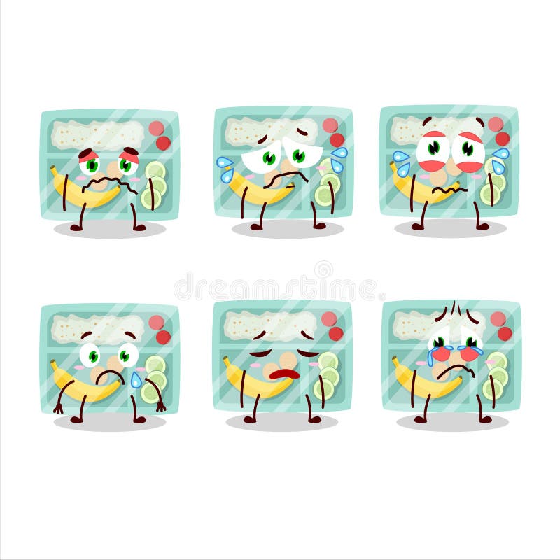 Lunch Box Cartoon Character with Sad Expression Stock Vector ...