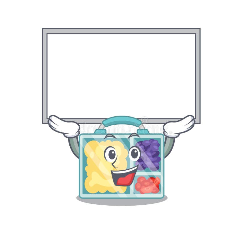 Lunch Box Cartoon with the Character with Bring Barbell Stock Vector ...