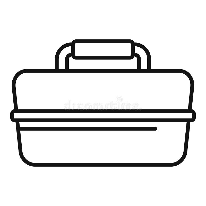 Lunch Box Container Outline Holding Food for Work or School Stock ...